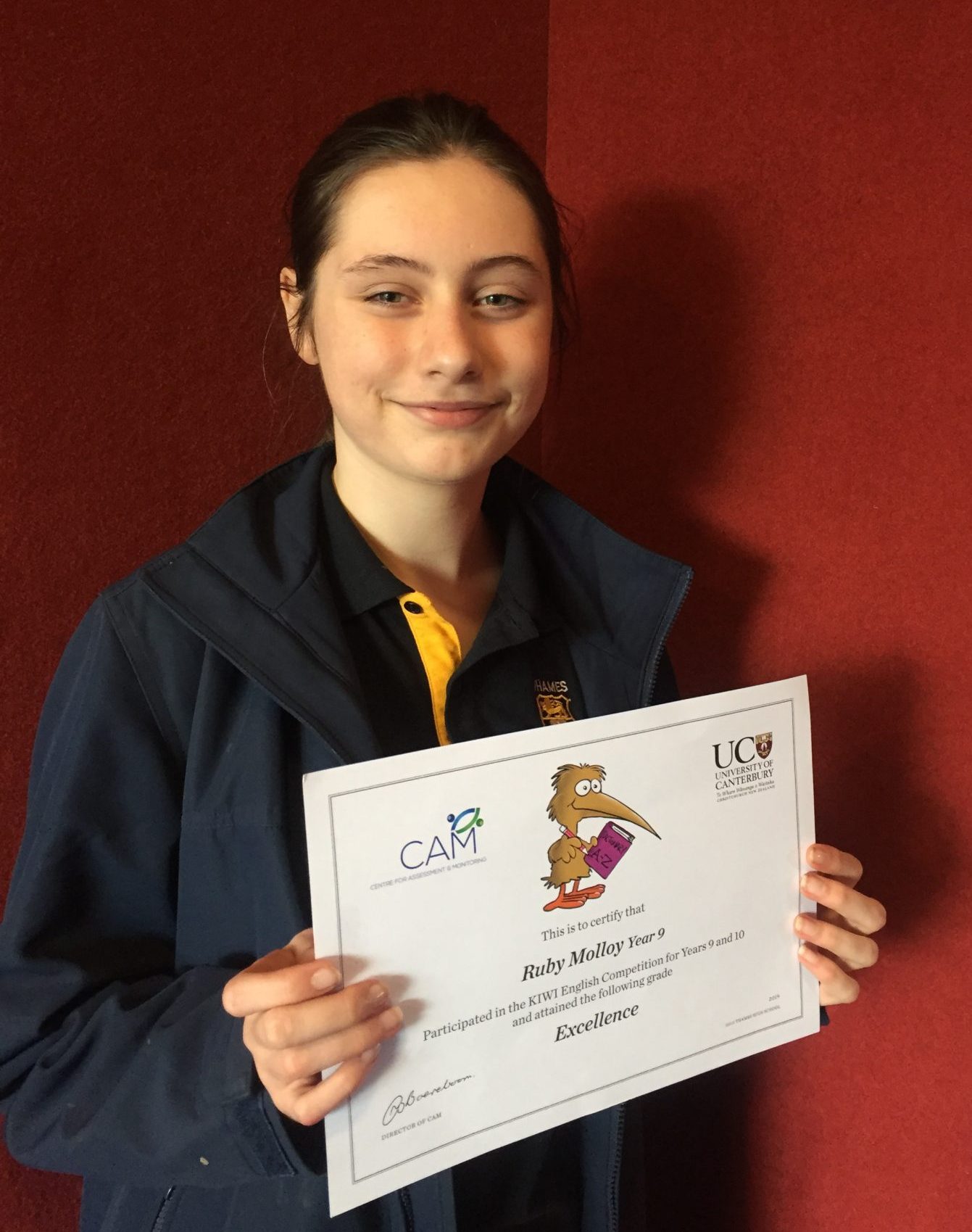 Outstanding English Results for Ruby - Thames High School